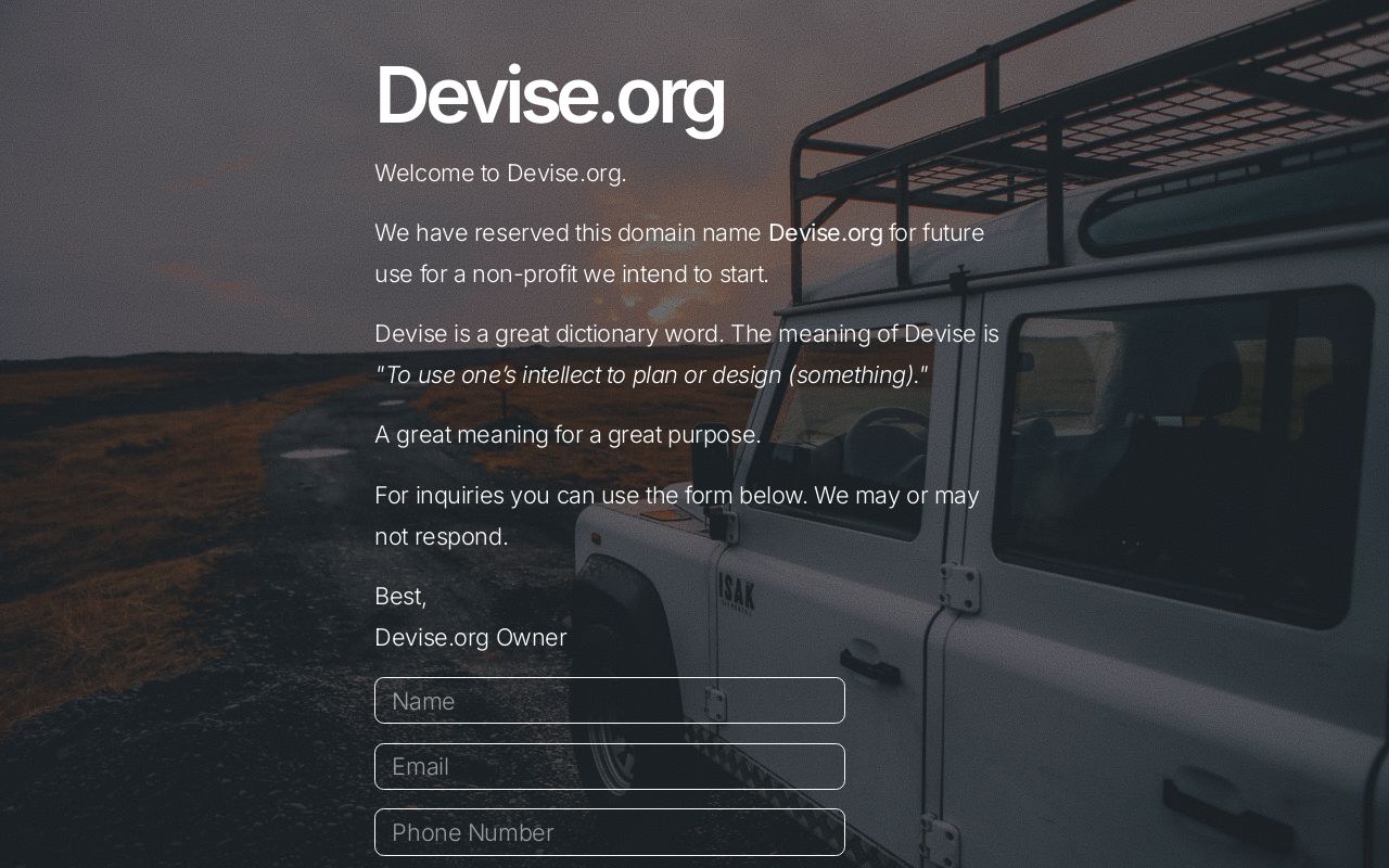 Devise.org - Plan or Design